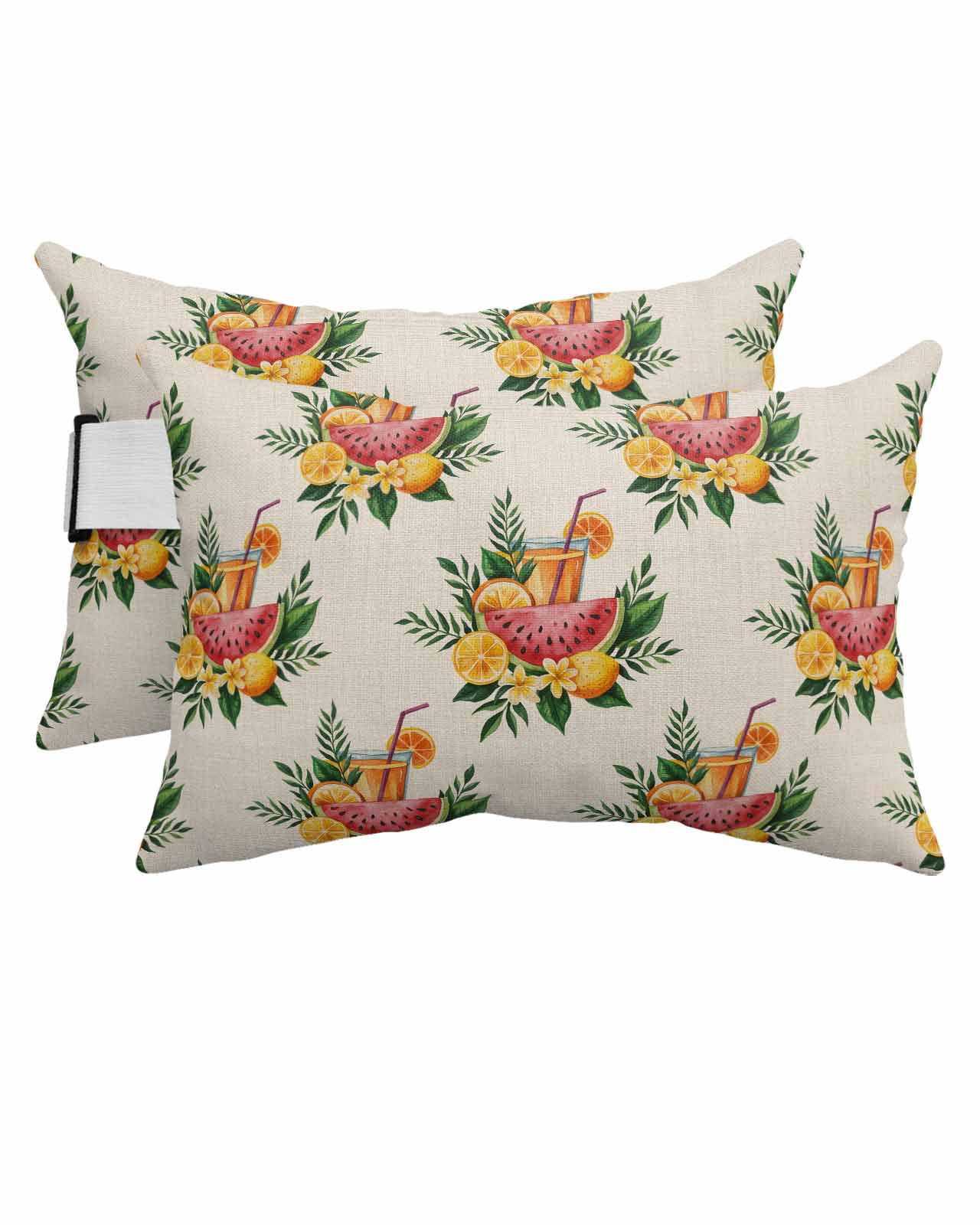 Lemon Tea Outdoor Head Resting Pillows with Insert Watercolor Summer ...