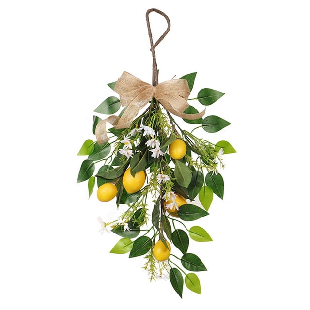 Lemon Teardrop Swag, Wall Hanging Door Wreath, Holiday Garland Swag ...