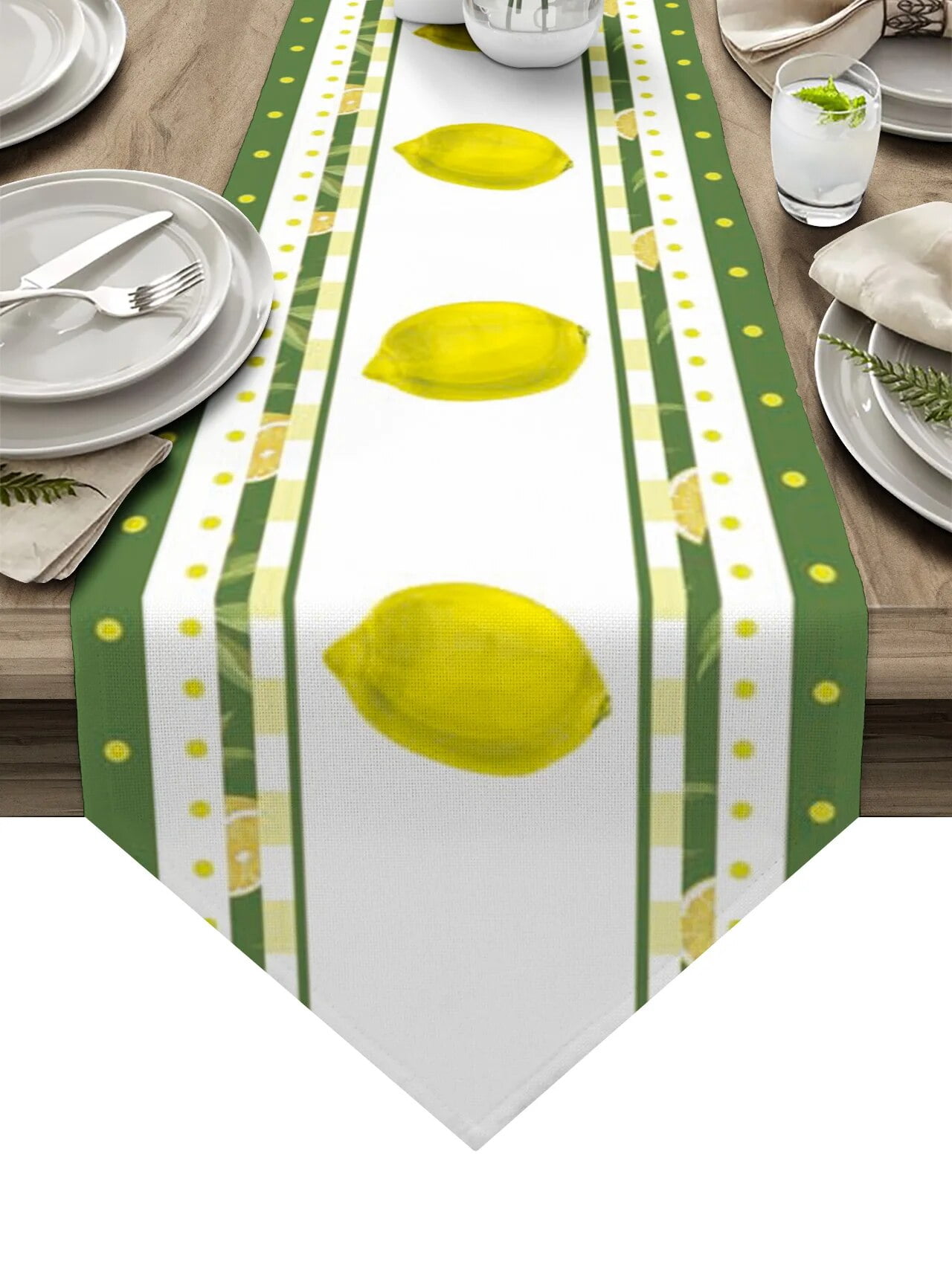 Lemon Texture Watercolor Art Table Runners for Wedding Party Decoration ...