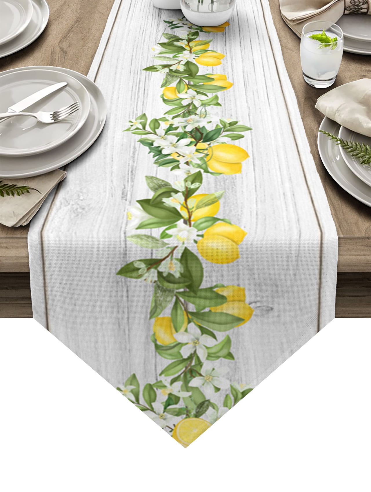 Lemon Texture Watercolor Art Table Runners for Wedding Party ration ...