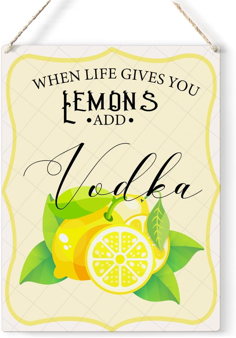 Lemon Theme Wood Sign When Life Gives You Lemons Wooden Signs Rustic ...