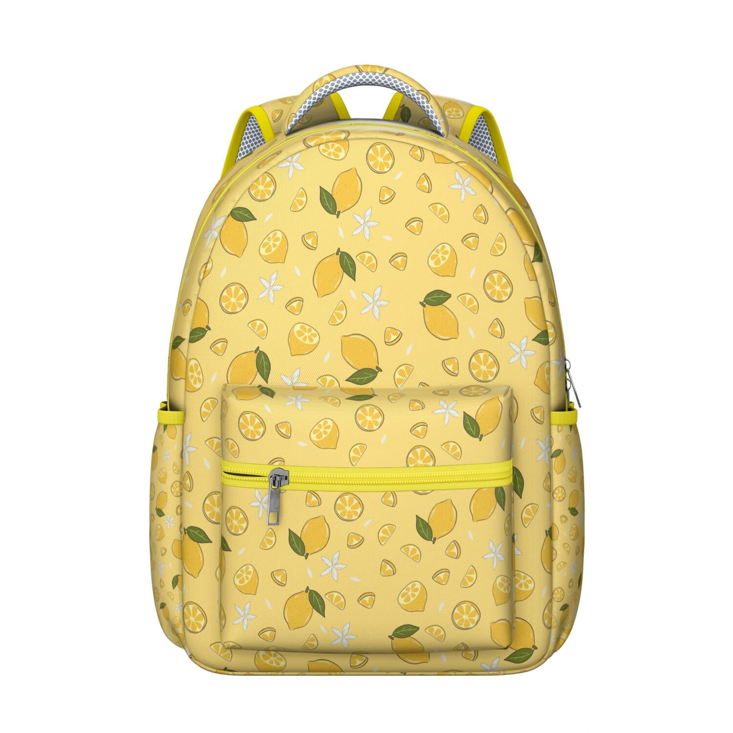 Lemon Themed College Backpack - Durable School Bookbag for Teens ...