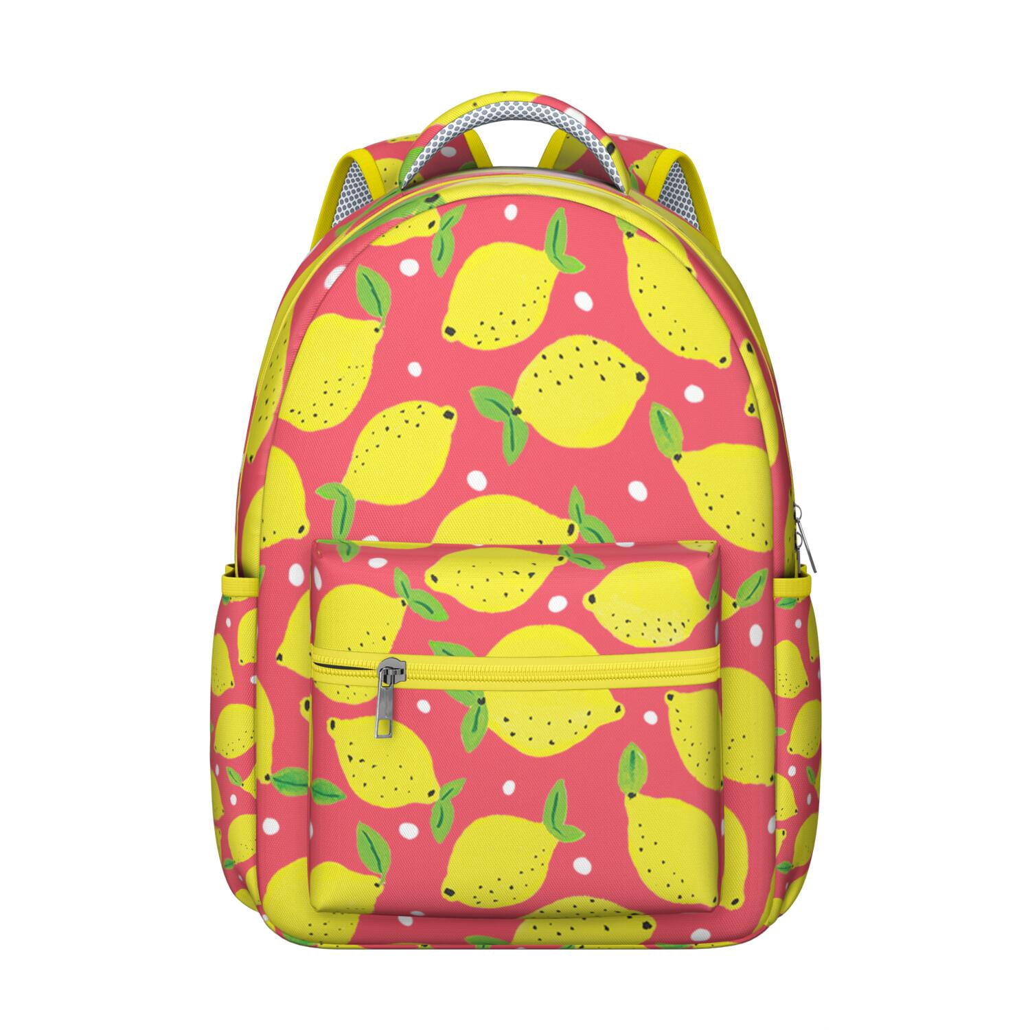 Lemon Themed Everyday Backpack - Trendy School Bookbag for Teens ...