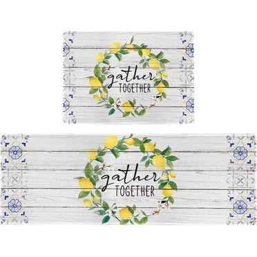 Floral Themed Kitchen Rug Set,Spring Kitchen Rugs Sunflower Runner Rugs ...