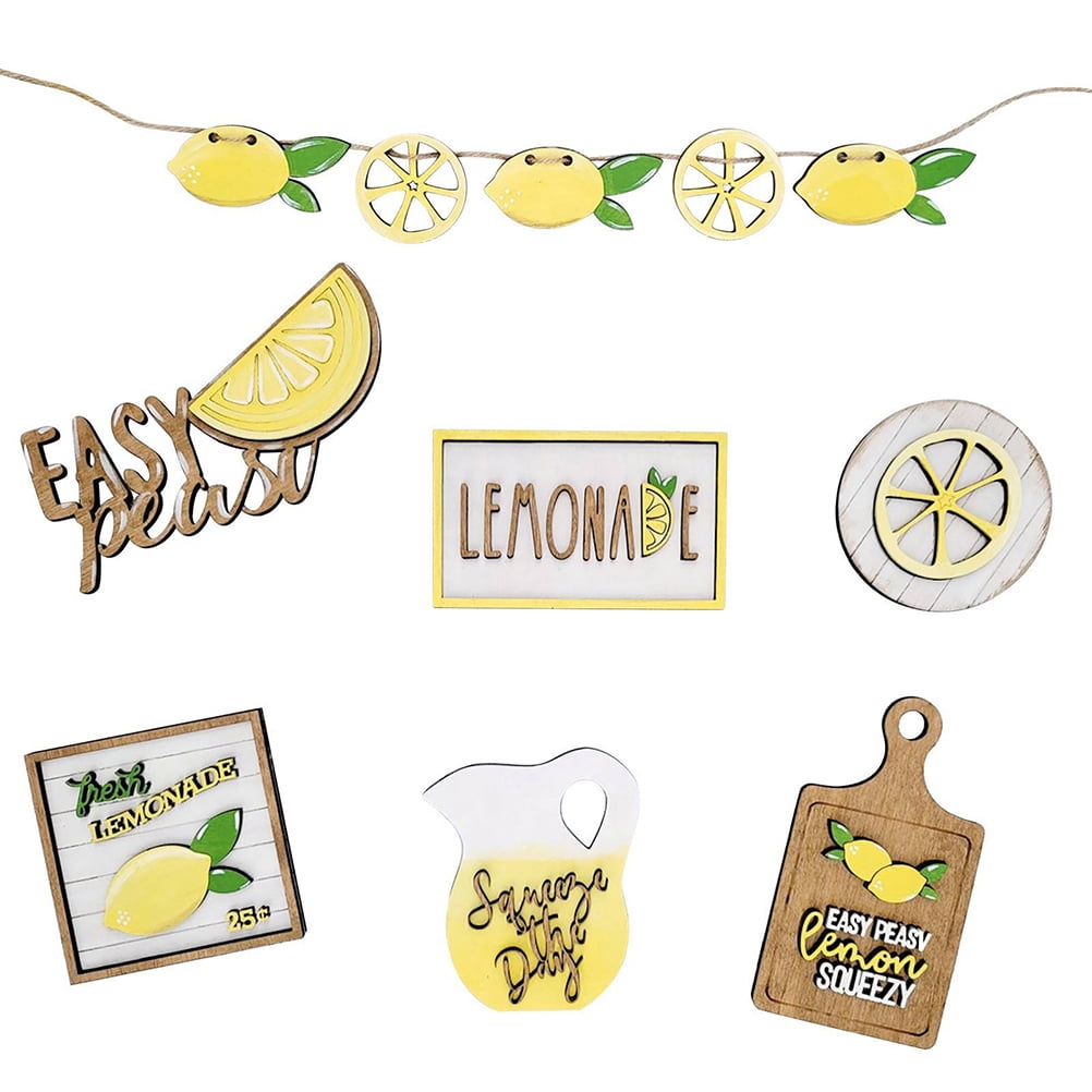 Lemon Tiered Tray Decor Lemon Themed Wood Standing Sign Farmhouse Lemon ...