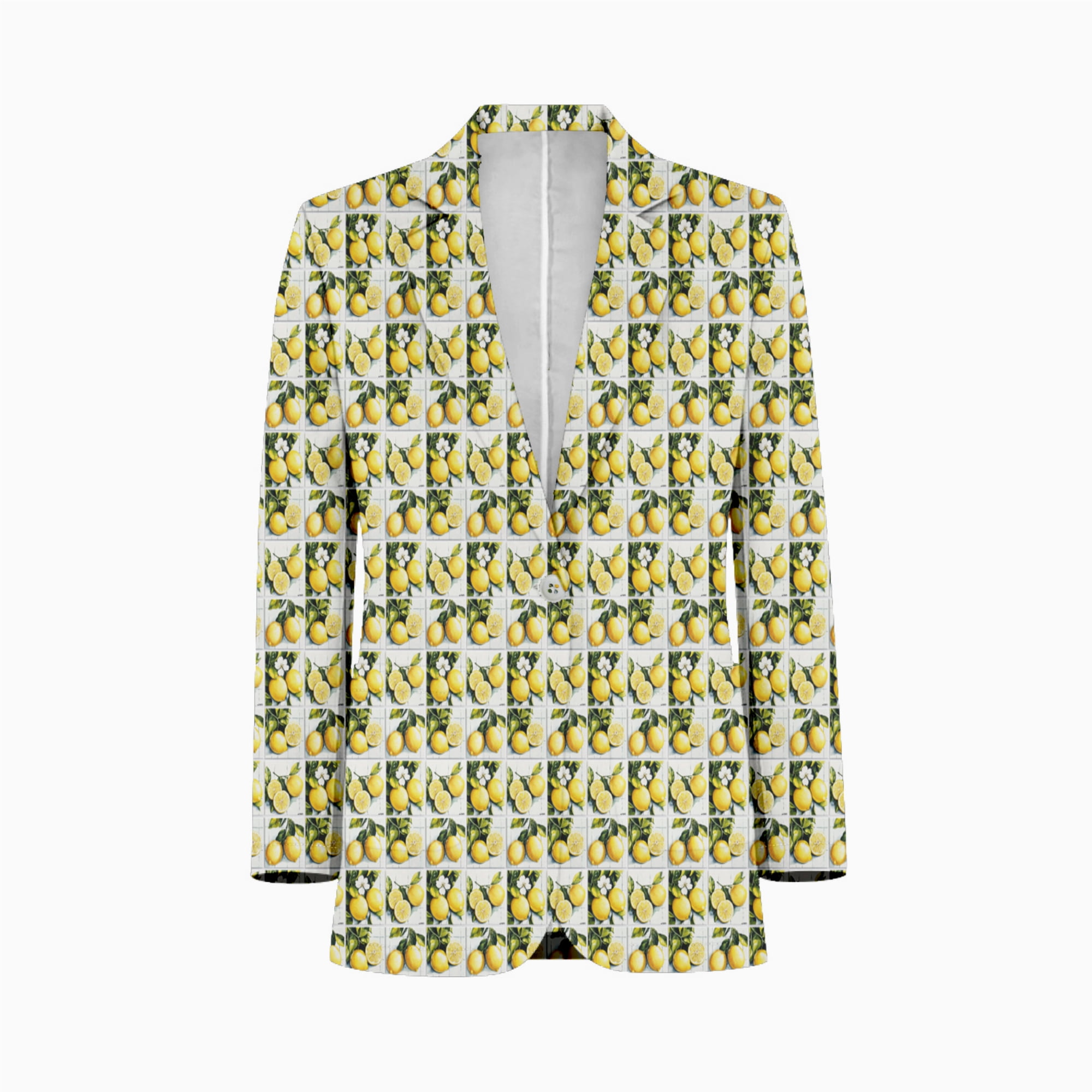 Lemon Tile Pattern Mens Suits Shawl Collar Slim Fit Suit Mens Groom ...