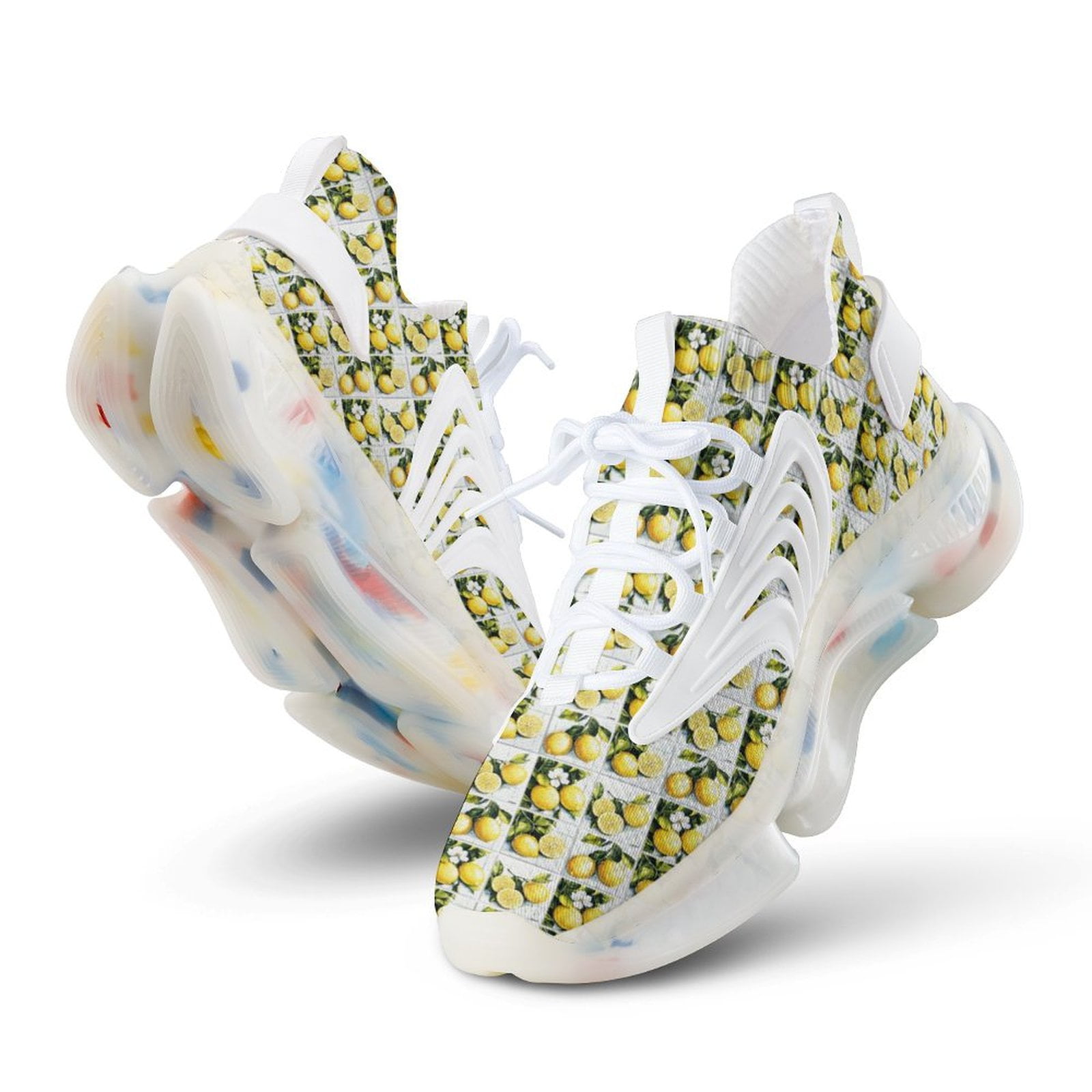 Lemon Tile Pattern Walking Shoes for Men Woman Lightweight Tennis ...