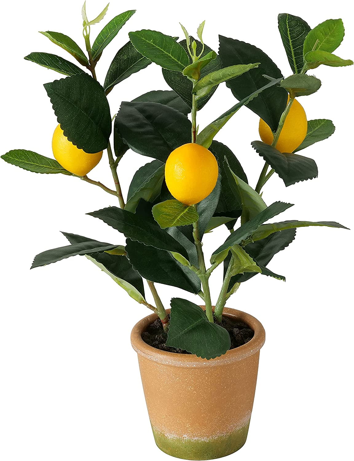 WHW 12.5” Artificial Lemon Topiary Tree Plant in Patina Planter ...