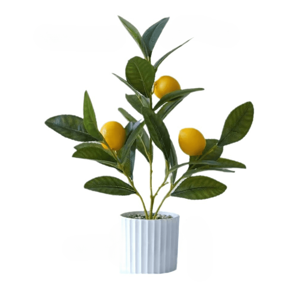 Lemon Tree Artificial with Basin Mini Fake Lemon Kitchen Decor for Home ...