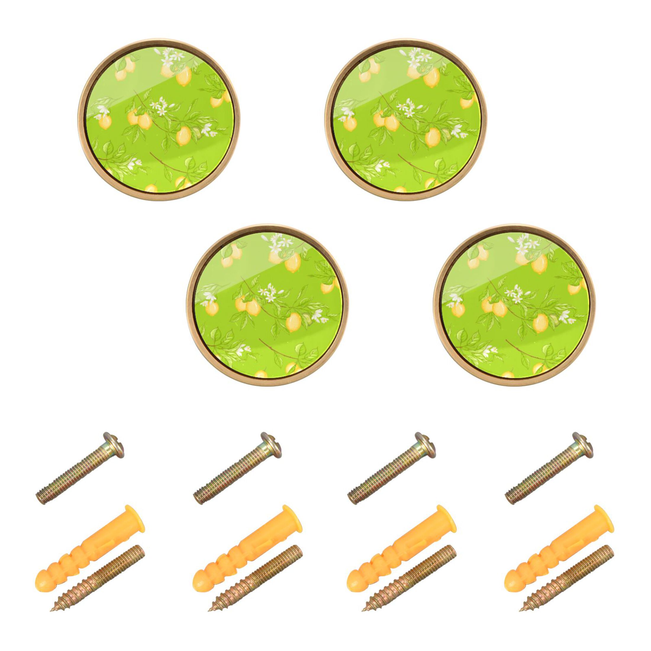Lemon Tree Branch Flowers Leaves Cabinet Knobs Kitchen Drawers Knobs ...