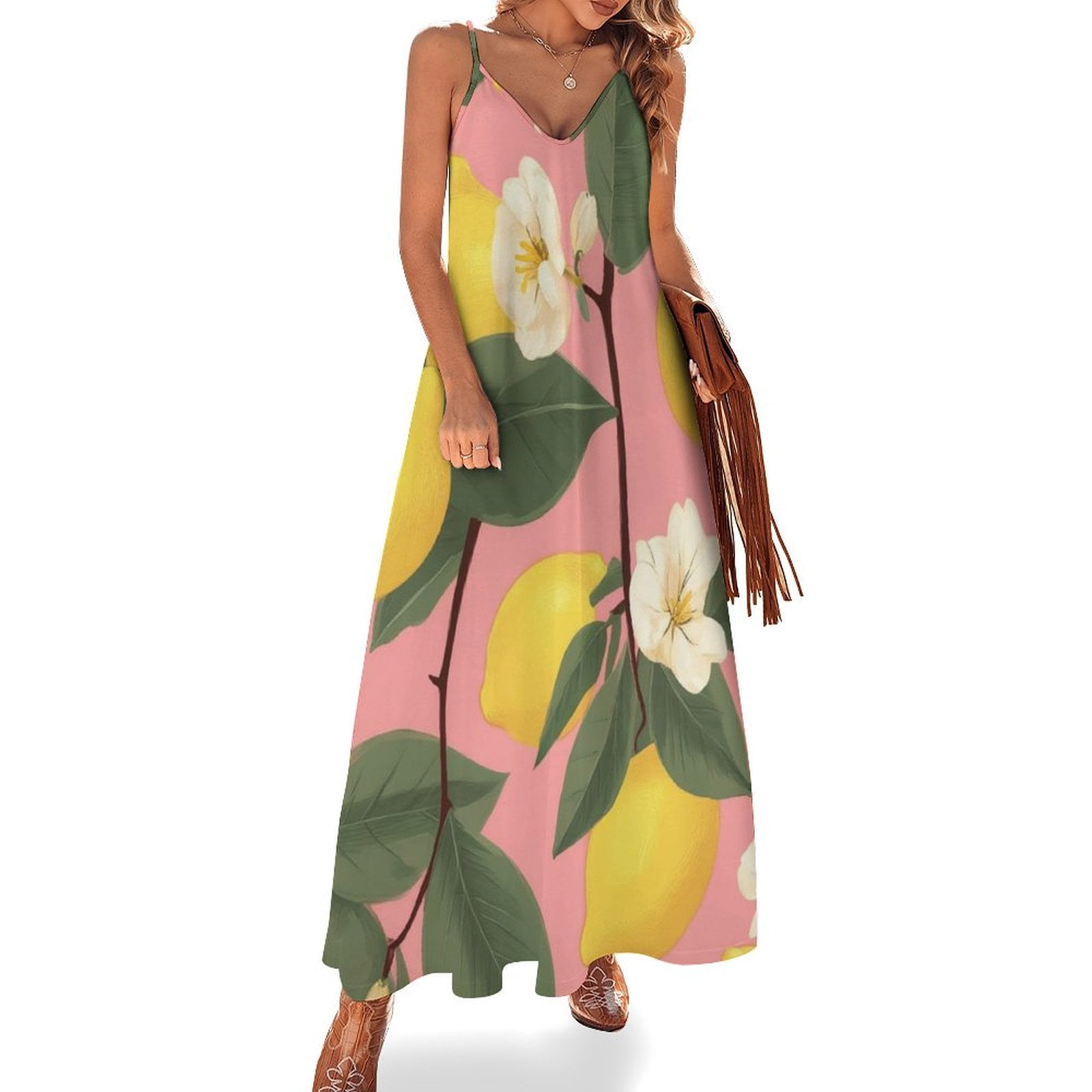 Lemon Tree Sleeveless Dress Women's Evening Dress Womans Clothing ...