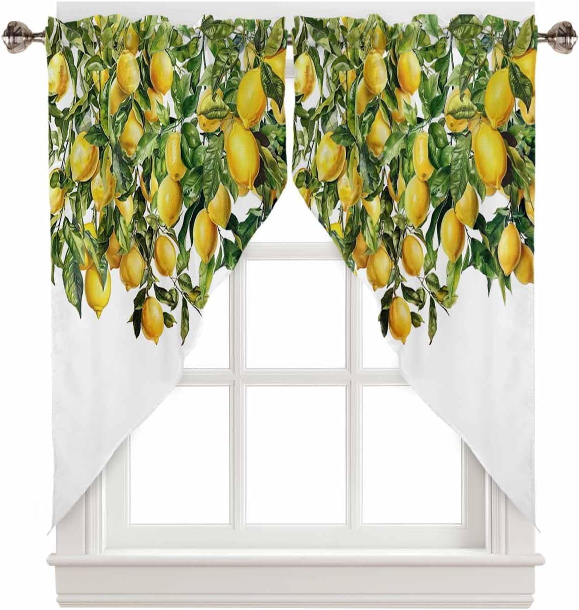 Lemon Tree Summer Swag Valances For Windows Rod Pocket Kitchen Window ...
