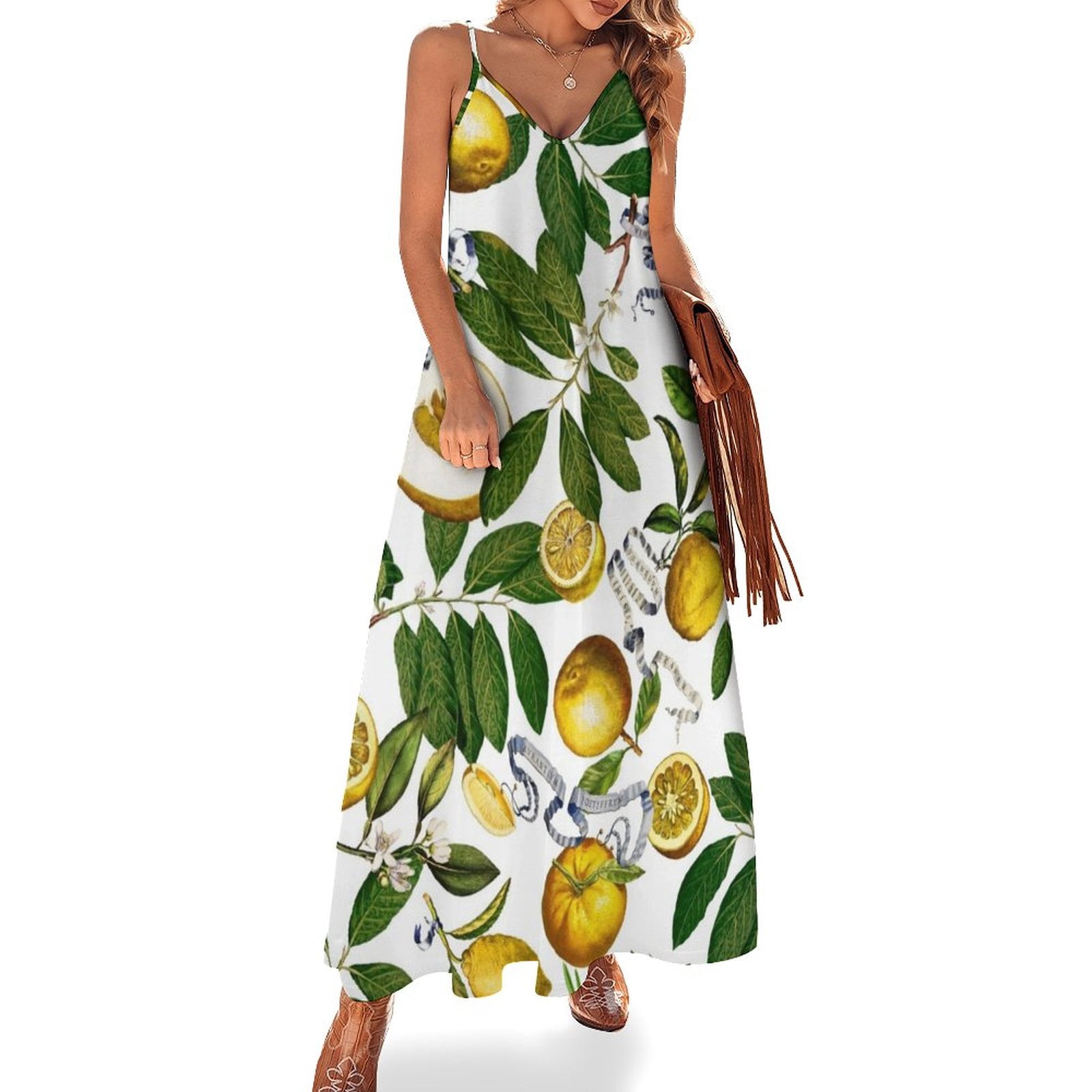 Lemon Tree - White Sleeveless Dress women's elegant loose dresses Women ...
