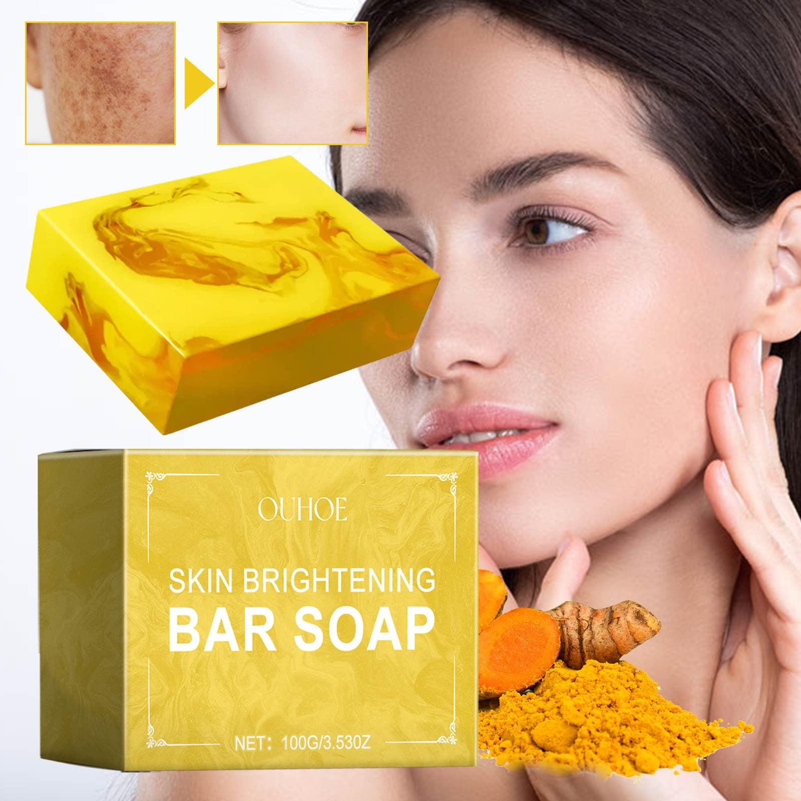 Lemon Turmeric Kojic Acid Brightening Bar Soap | Portable Antioxidant ...