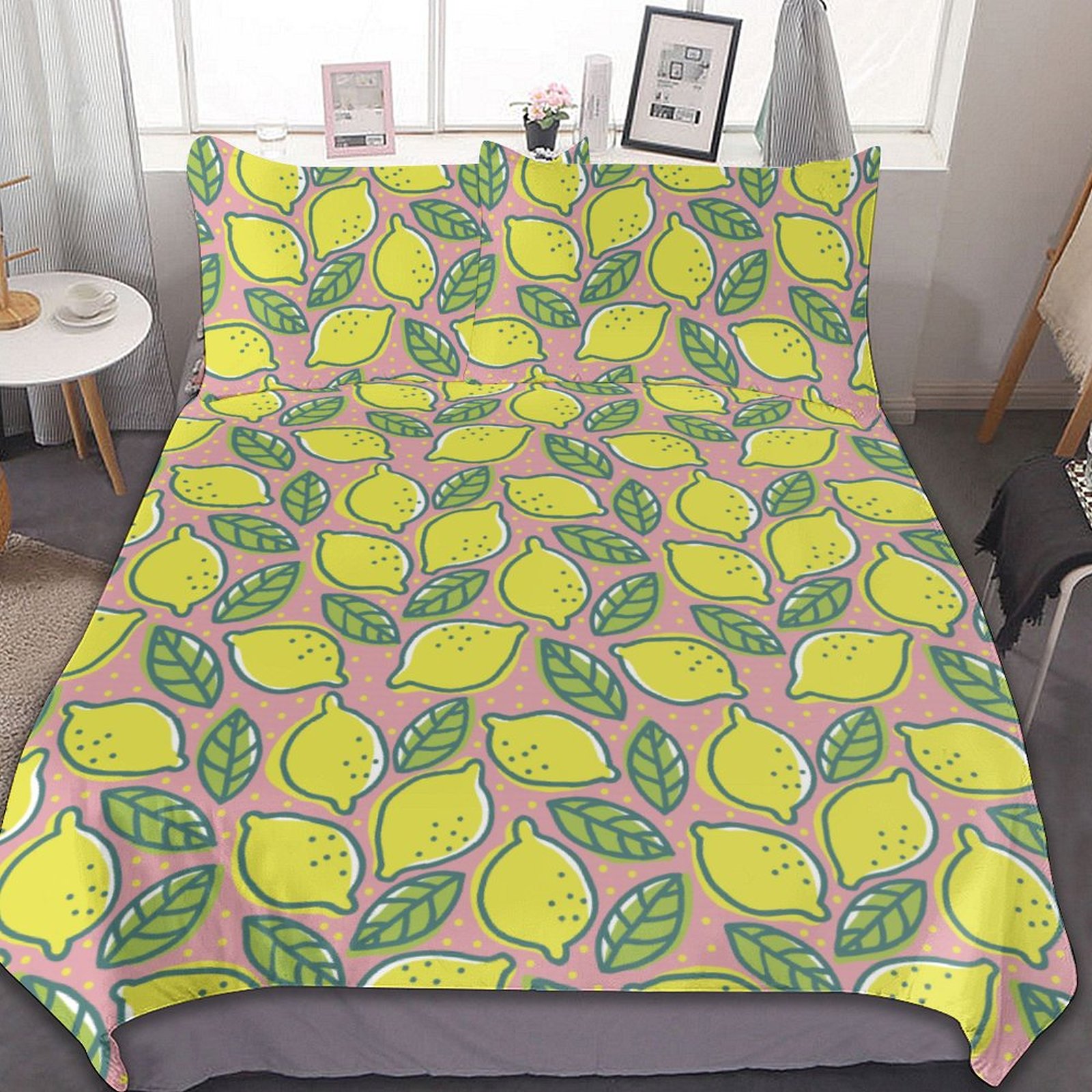 Lemon Twin Bedding Sets 3 Piece (1 Quilt Cover, 2 Pillow Covers) 86 x ...