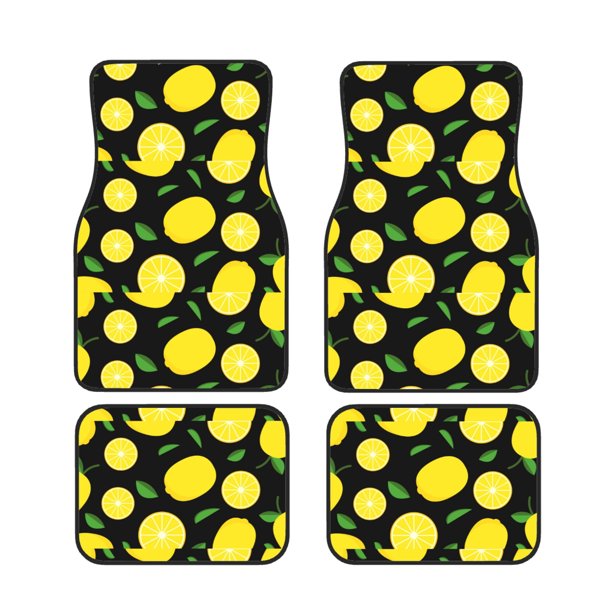Lemon Universal Fit Carpet Floor Mats For Car Suv Van & Truck 4-Piece ...