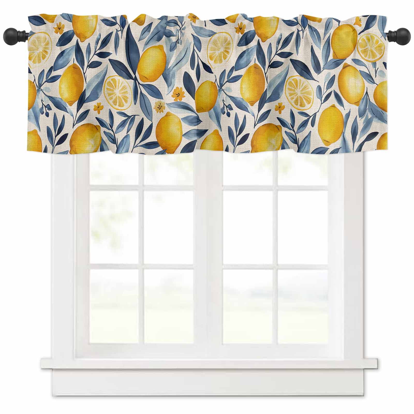 Lemon Valances for Windows Farmhouse Kitchen Curtains Valances Rod ...