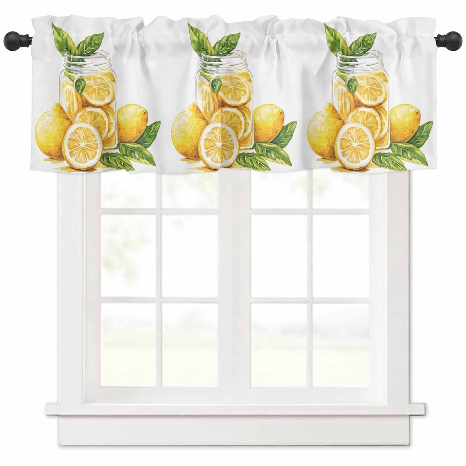 Lemon Valances for Windows Farmhouse Kitchen Curtains Valances Rod ...
