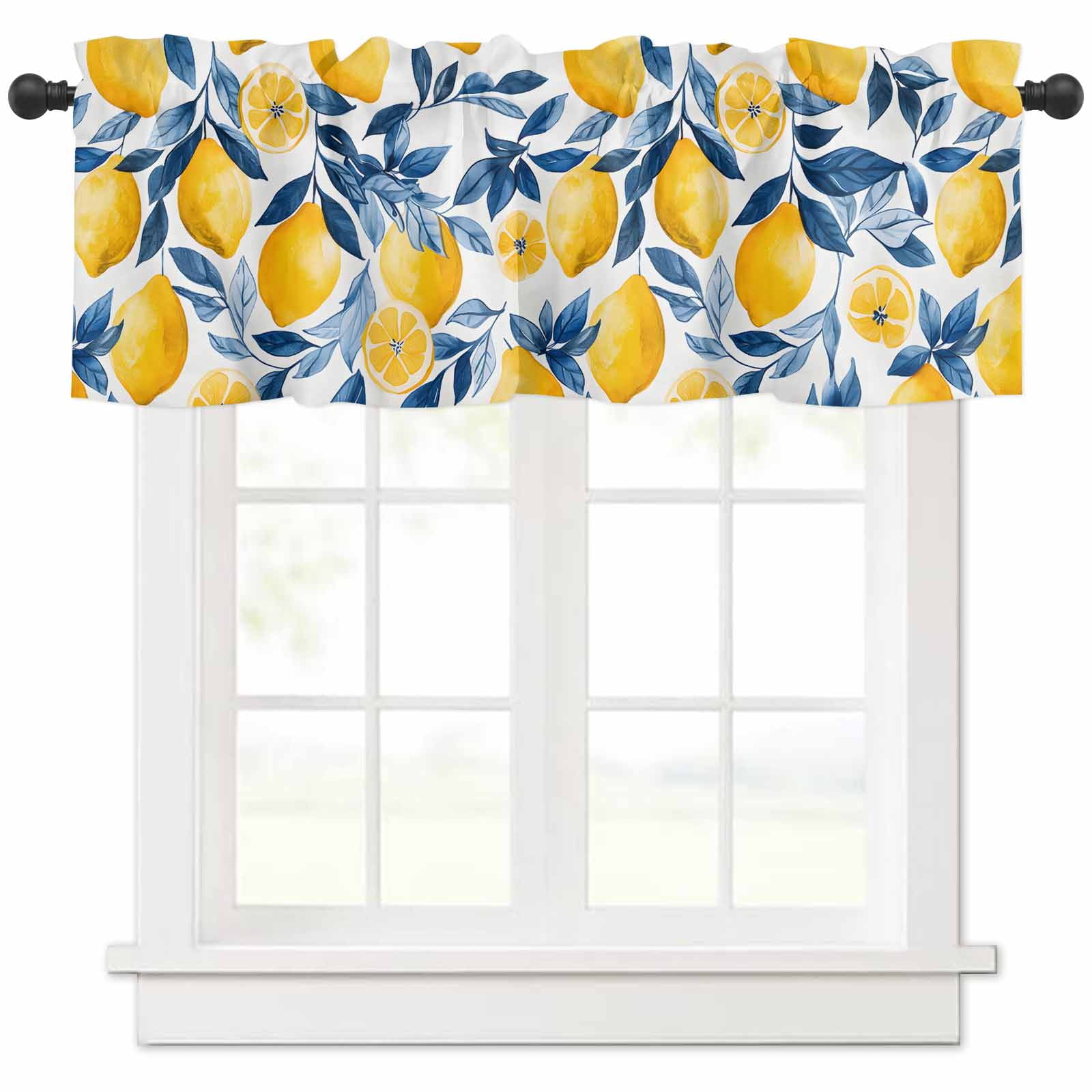 Lemon Valances for Windows Farmhouse Kitchen Curtains Valances Rod ...