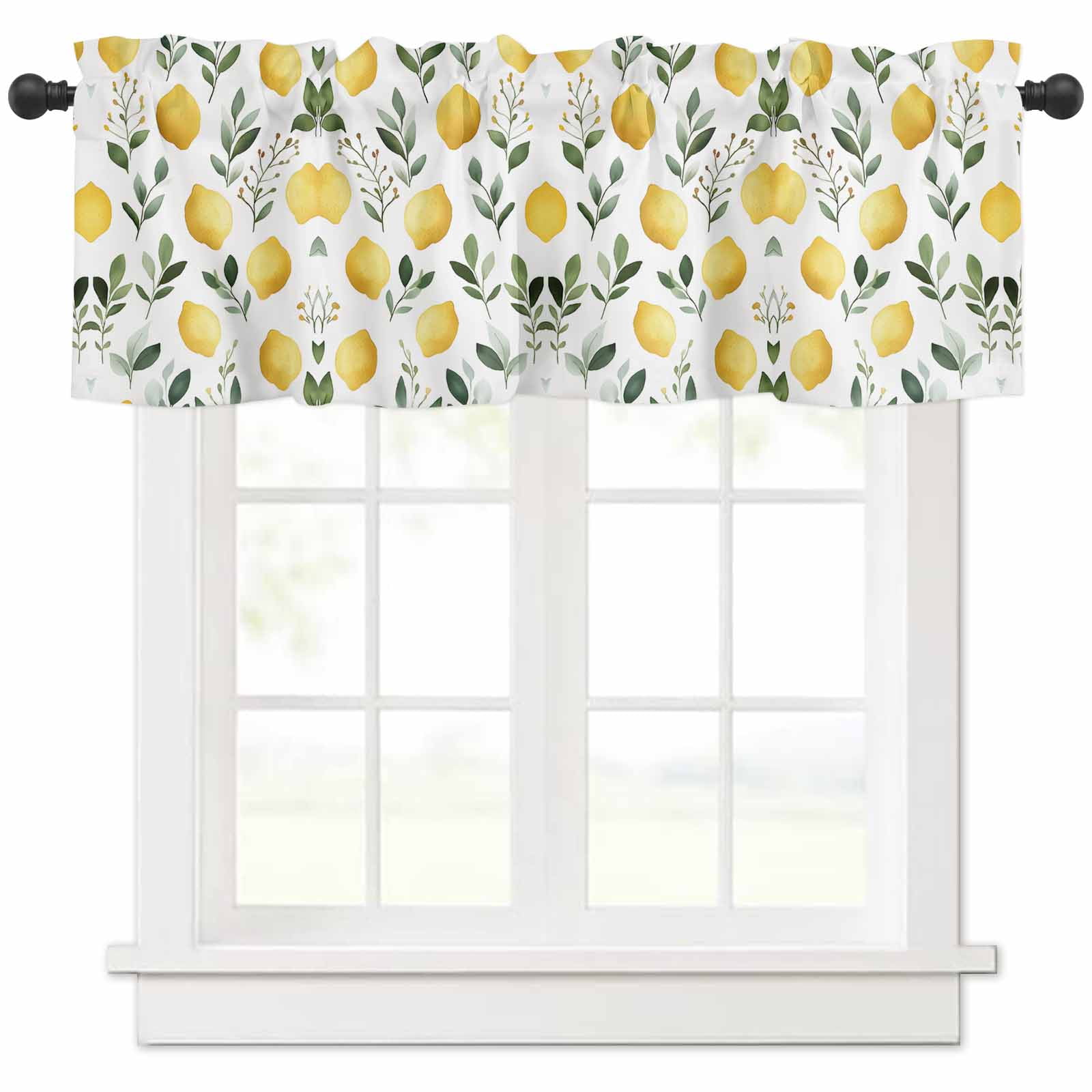 Lemon Valances for Windows Farmhouse Kitchen Curtains Valances Rod ...