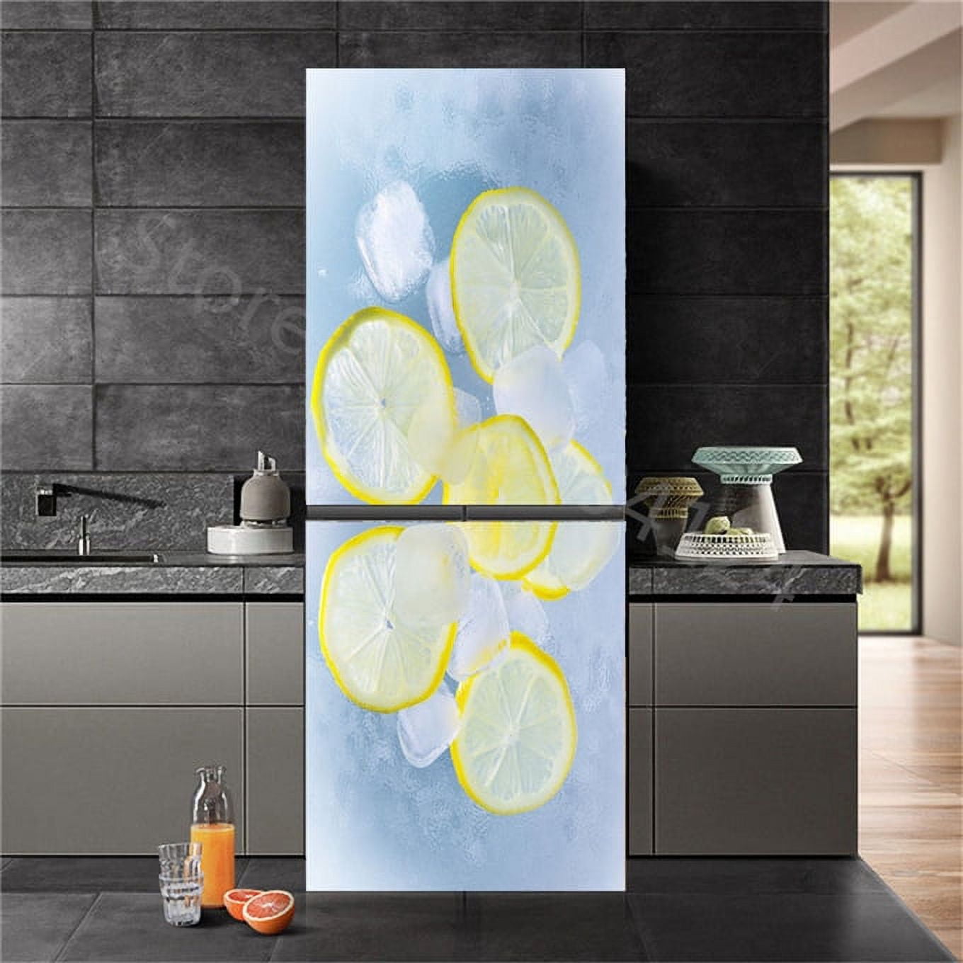 Lemon Vegetable Fruit Full Cover Sticker For Refrigerator Decal Beer ...