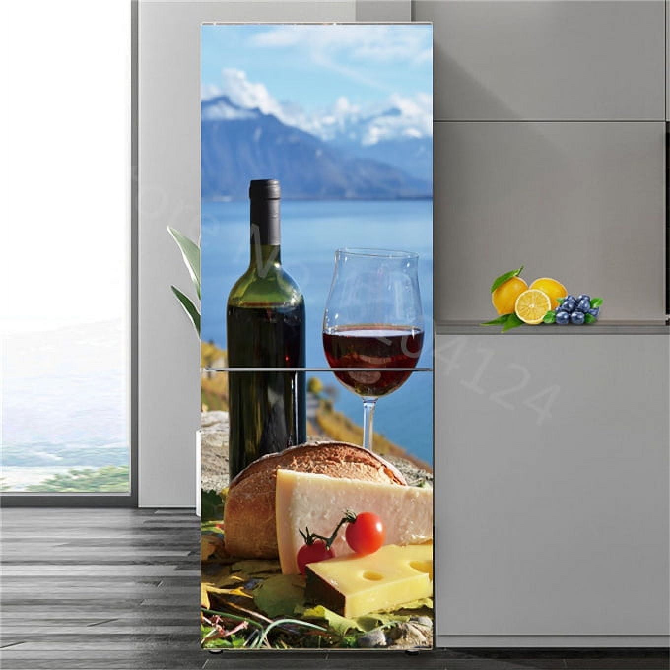 Lemon Vegetable Fruit Full Cover Sticker For Refrigerator Decal Beer ...