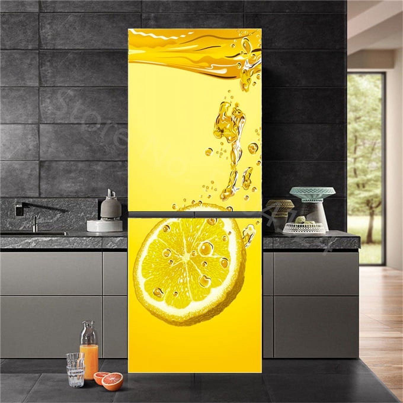 Lemon Vegetable Fruit Sticker For Refrigerator Full Cover Decal Beer ...