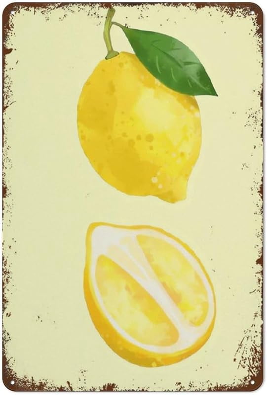 Lemon Watercolor Lemon Hand Painted Fruit Citrus Farmhouse Warehouse ...