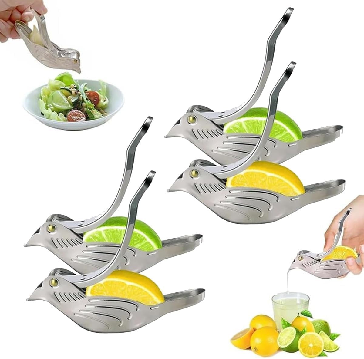Lemon Wedge Squeezer Bird, Bird Lemon Squeezer with Pour Spout, Manual Lemon Juicer, Stainless ...