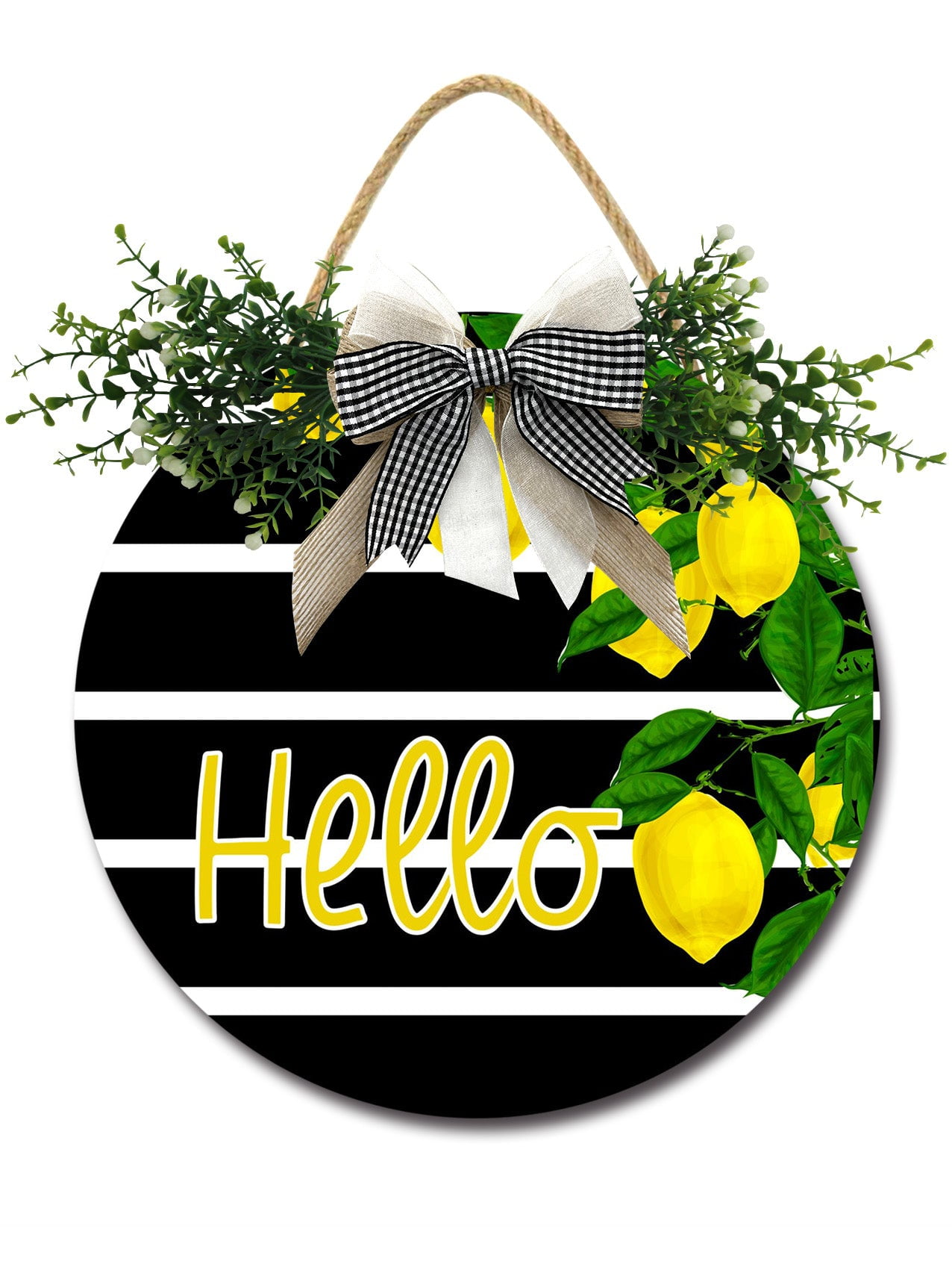 Lemon Welcome Front Door Sign Funny Wreaths Hanging Wooden Plaque ...