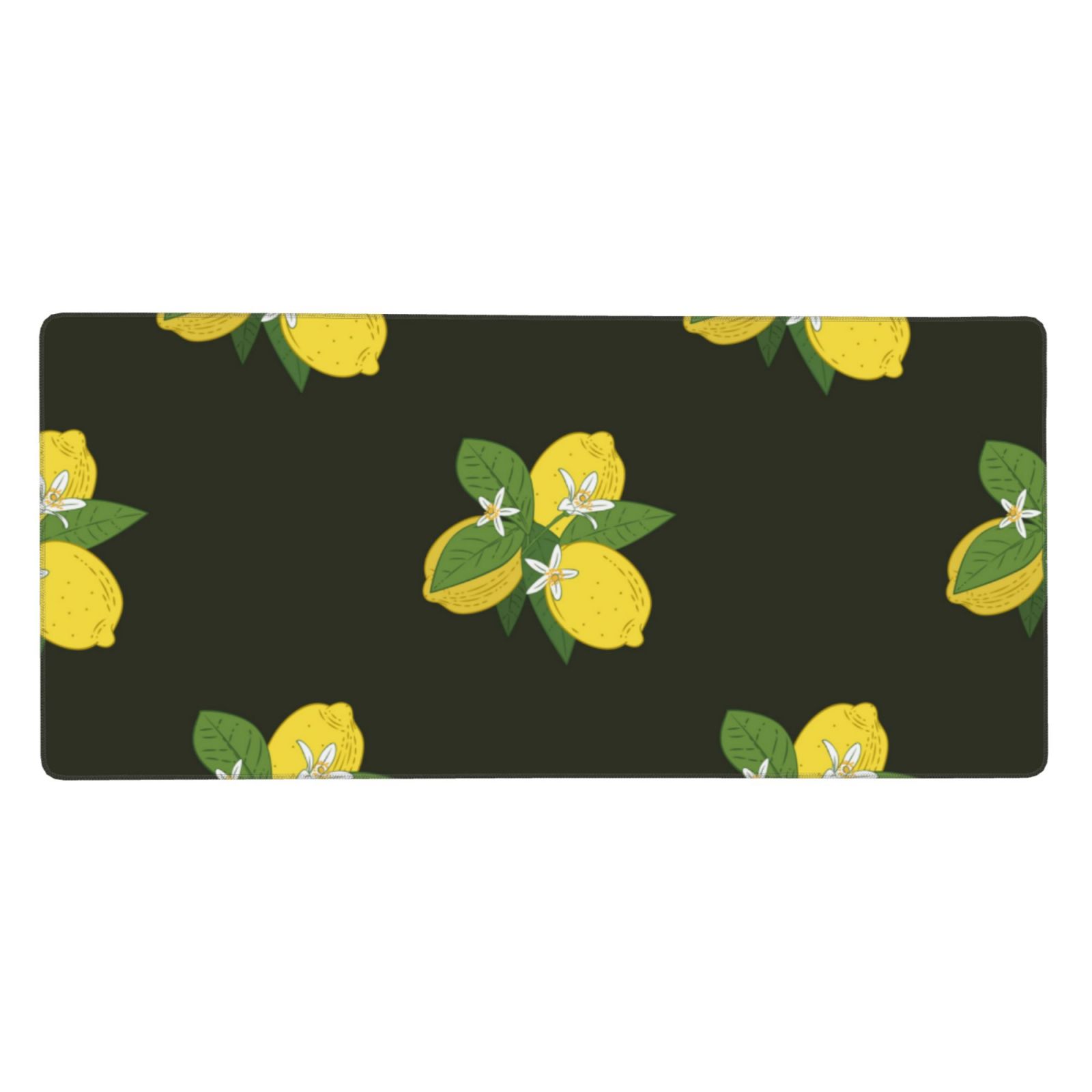 Lemon With Branch And Lilies Bouquet Black Mousepad Large Mouse Pad ...
