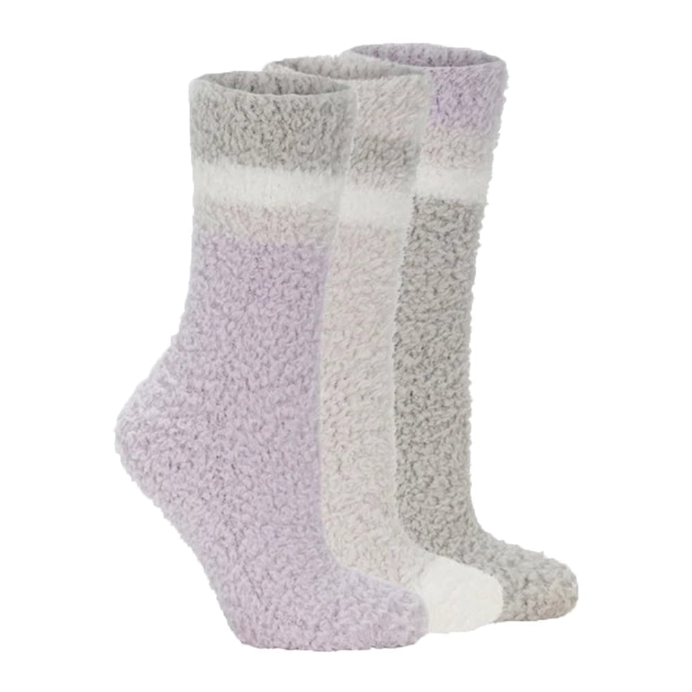 Lemon Women's 3-Pack Cozy Crew Socks, Gray and Purple, 5-9.5 - Walmart.com