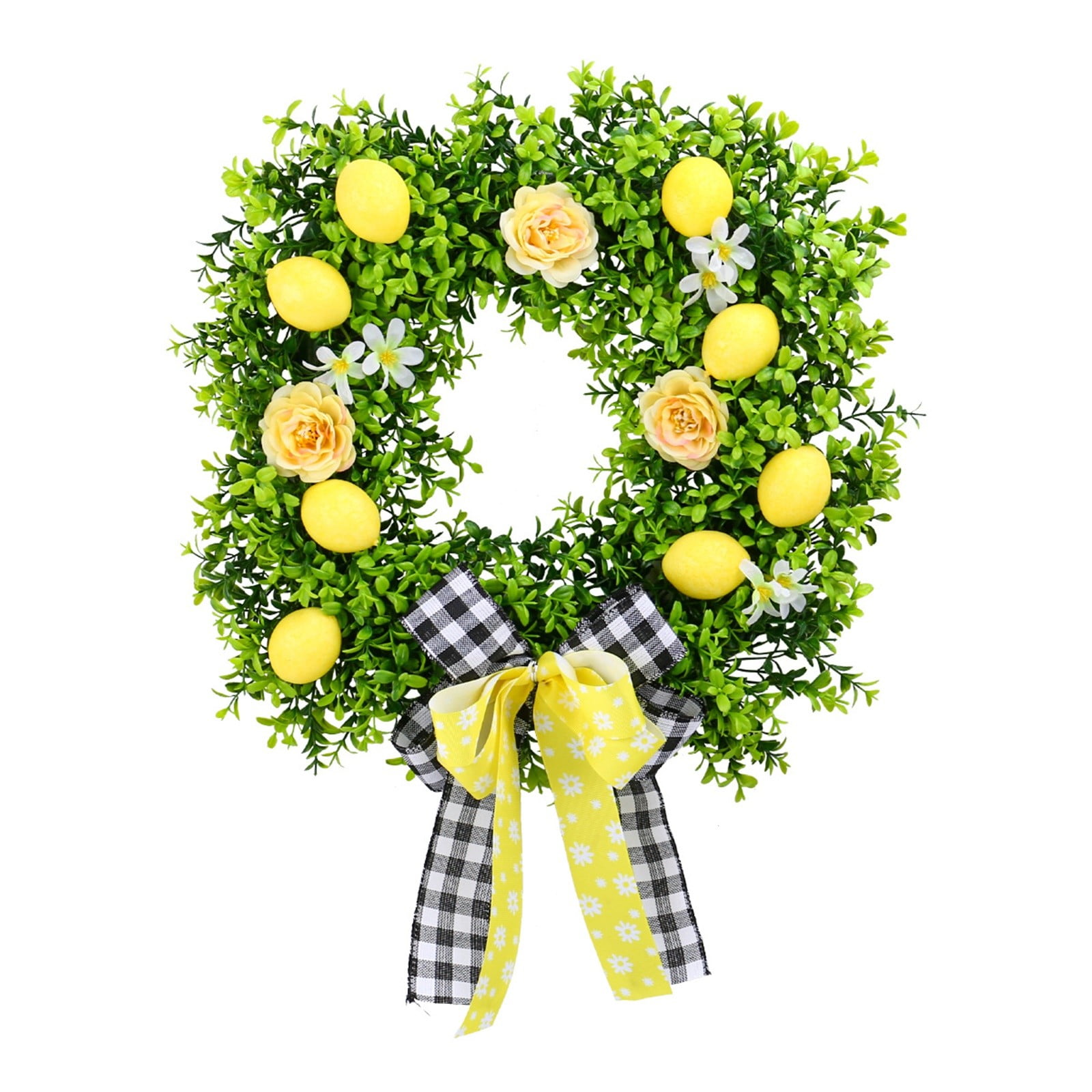 Lemon Wreath for Front Door on Sale Tanuse Yellow Wreath Simulation ...