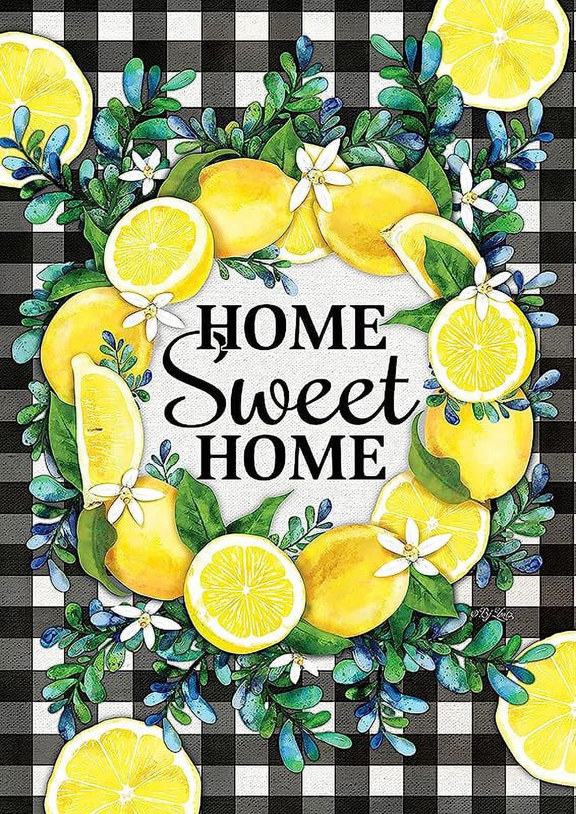 Lemon Wreath Summer Flag 28x40 Inch Double Sided for Outdoor Lemon ...