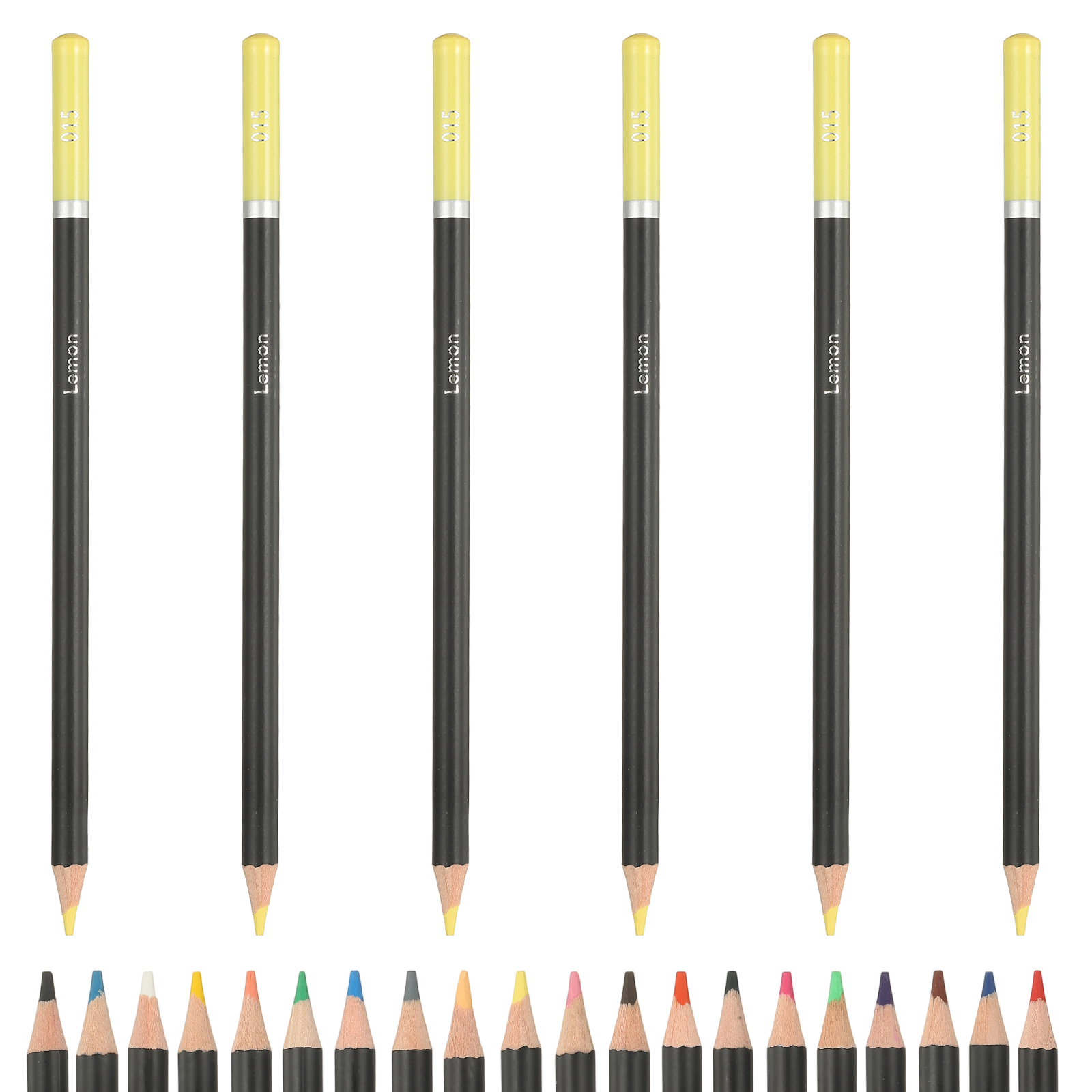 Lemon Yellow Color Drawing Pencils for Adult Coloring Books, 6 Pcs ...