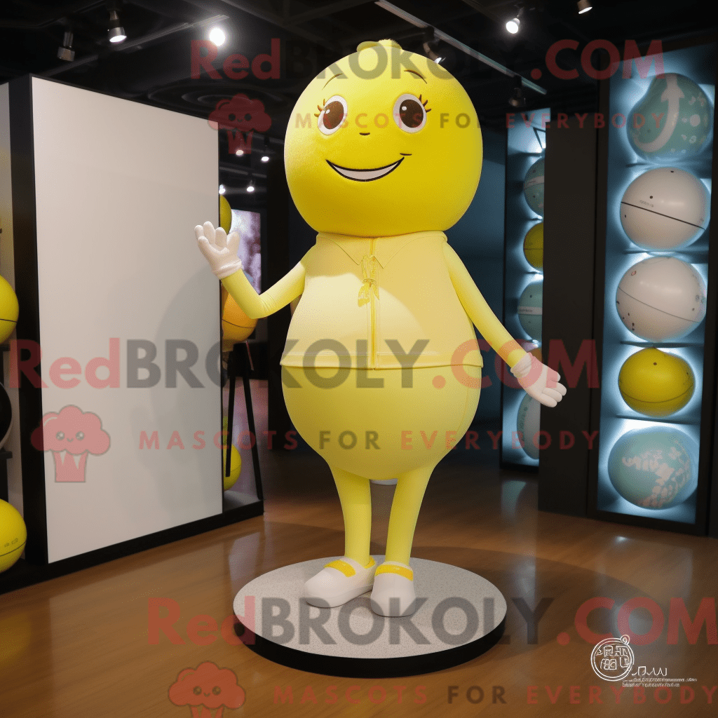 Lemon Yellow Golf Ball REDBROKOLY mascot costume character dressed with ...
