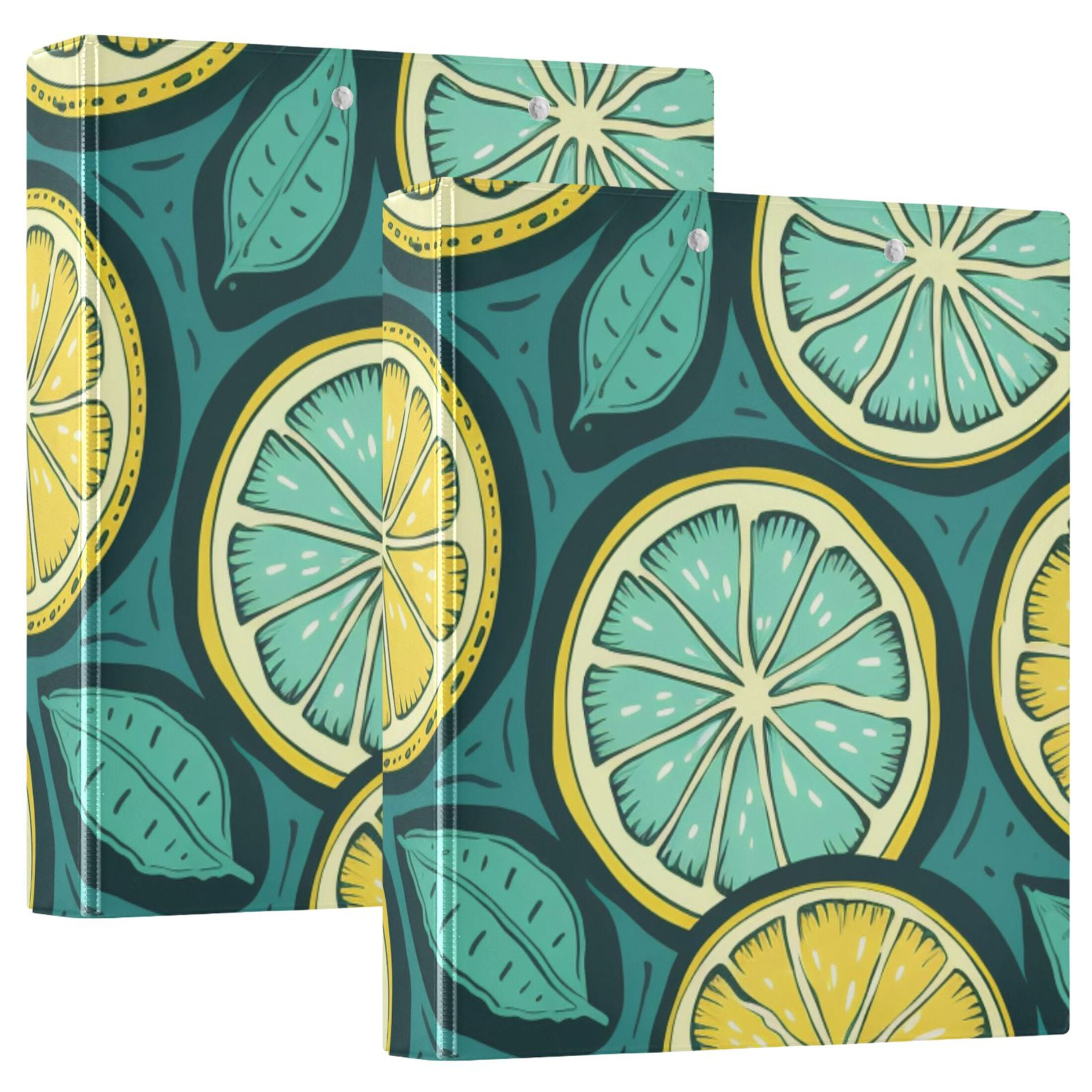 Lemon Yellow Green 3 Ring Binders 1.5 inch Hardcover File Folders with ...