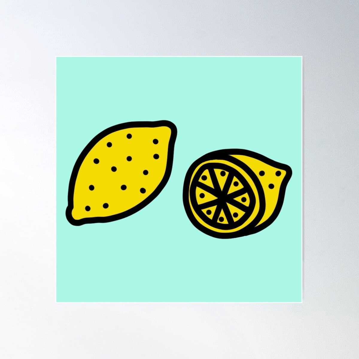 Lemon Yellow Healthy Citrus Fruit Poster Wall Art, Modern Wall Decor ...
