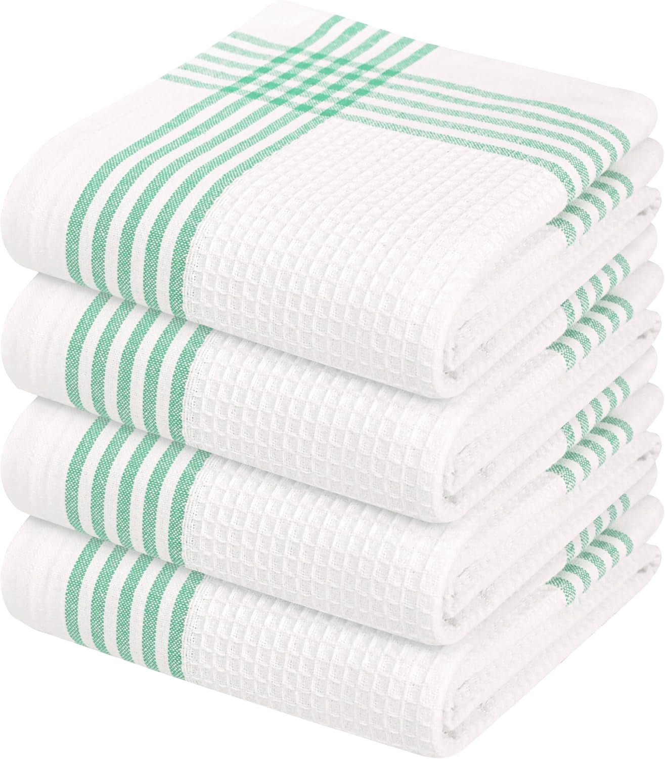 Lemon Yellow & White Buffalo Check Kitchen Towels, 16x26", 4-Pack ...