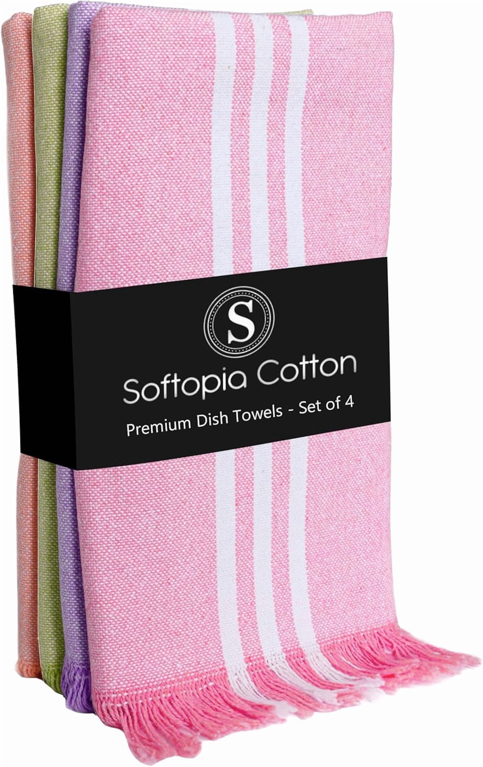 Lemon Yellow & White Buffalo Check Kitchen Towels, 16x26", 4-Pack ...