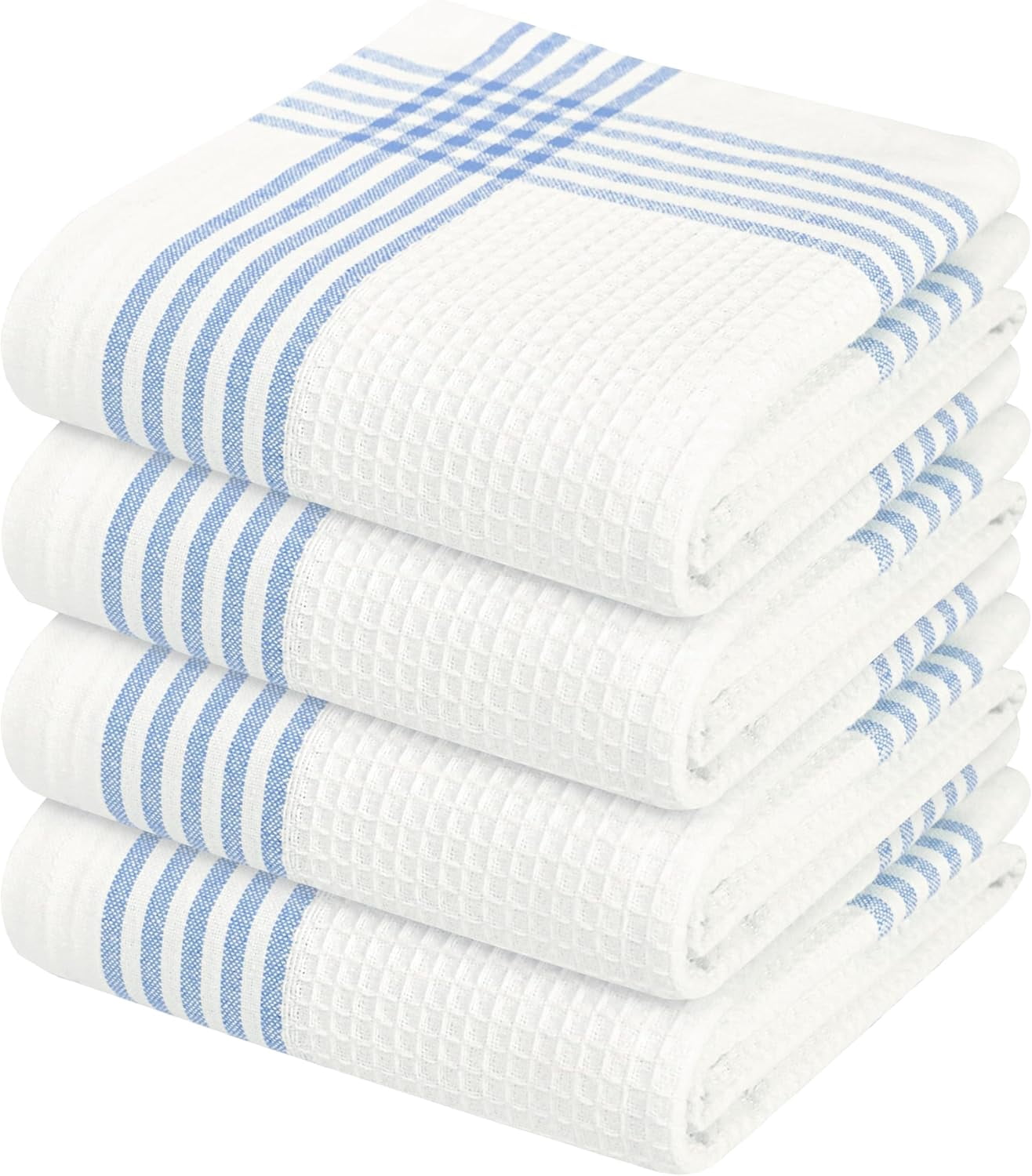 Lemon Yellow & White Buffalo Check Kitchen Towels, 16x26", 4-Pack ...