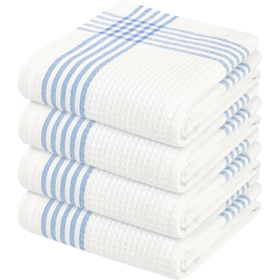 Lemon Yellow & White Buffalo Check Kitchen Towels, 16x26", 4-Pack ...