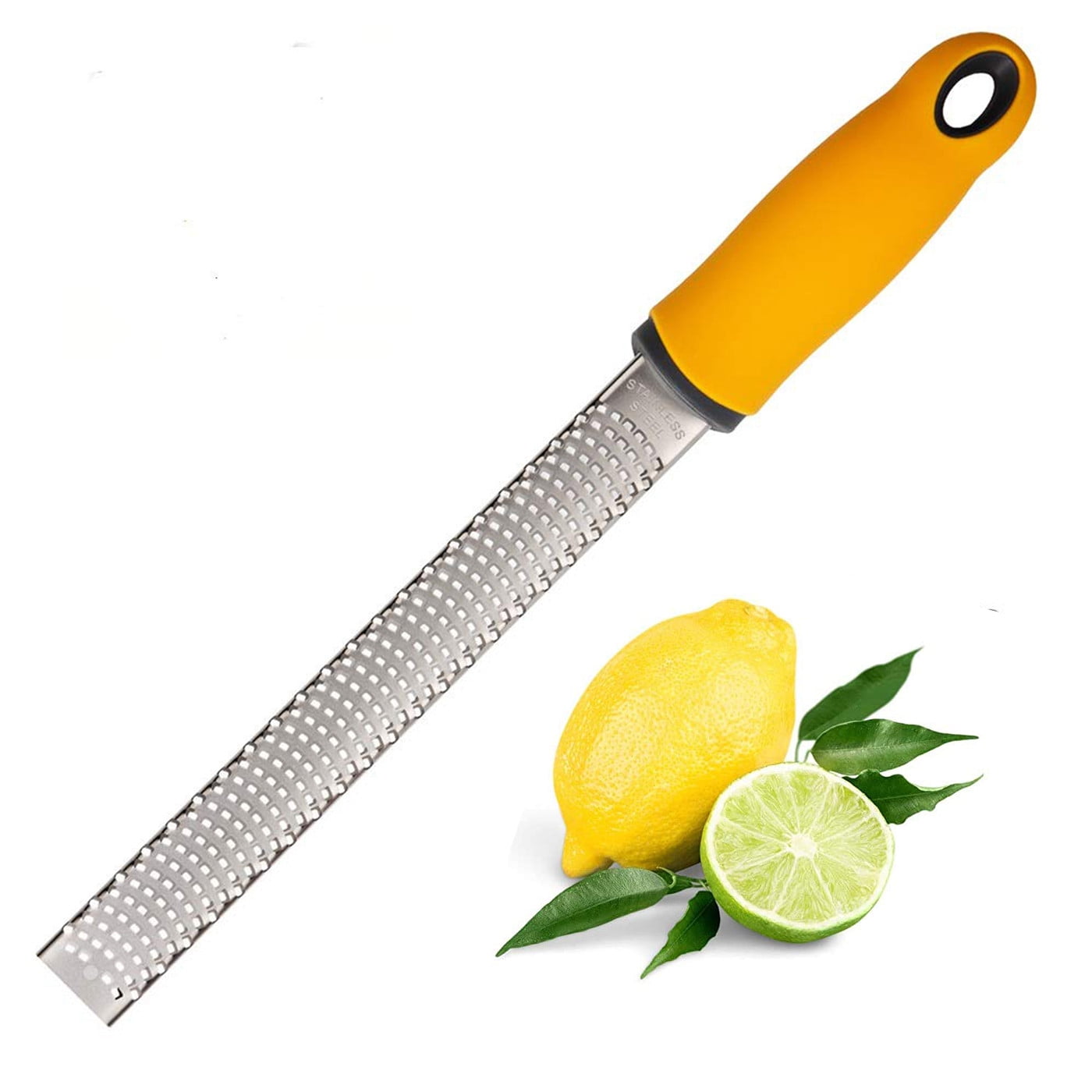 Lemon Zester & Cheese Grater with Sharp Stainless Steel Blade Ergonomic ...