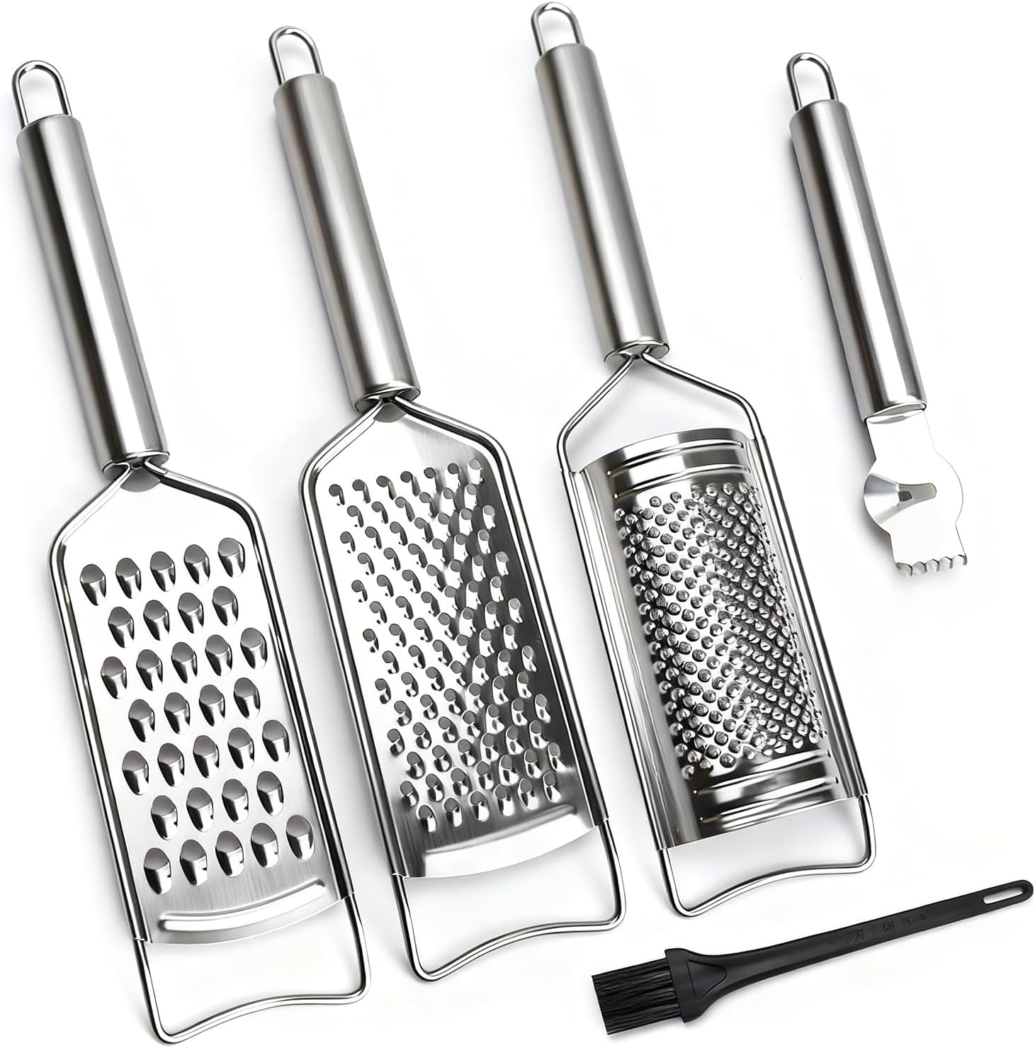 Lemon Zester Grater with Handle Kitchen Grater Set of 5 Stainless Steel ...