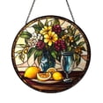 Lemon and Floral Stained Glass Suncatcher – Kitchen Window Decor1901 ...