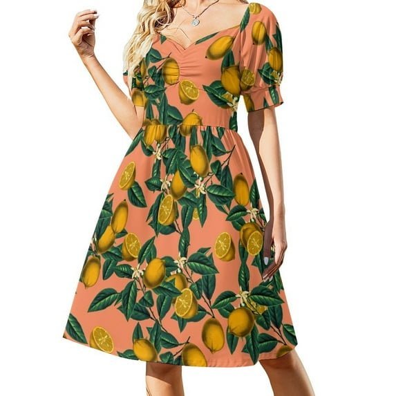 Lemon and Leaf Dress women's luxury party dress birthday dresses for ...