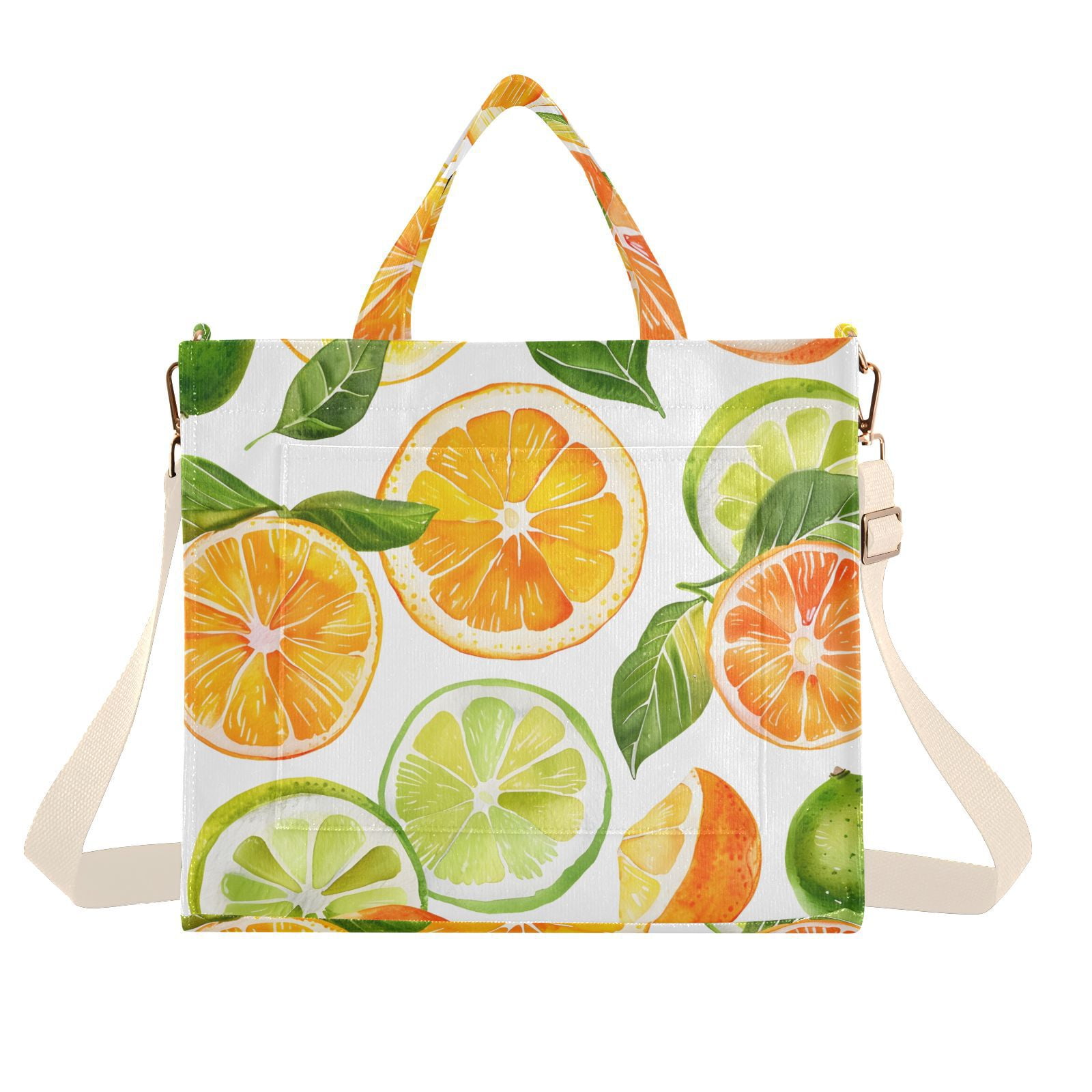 Lemon and Orange Corduroy Tote Bag Handbag Large Messenger Bag Shoulder ...