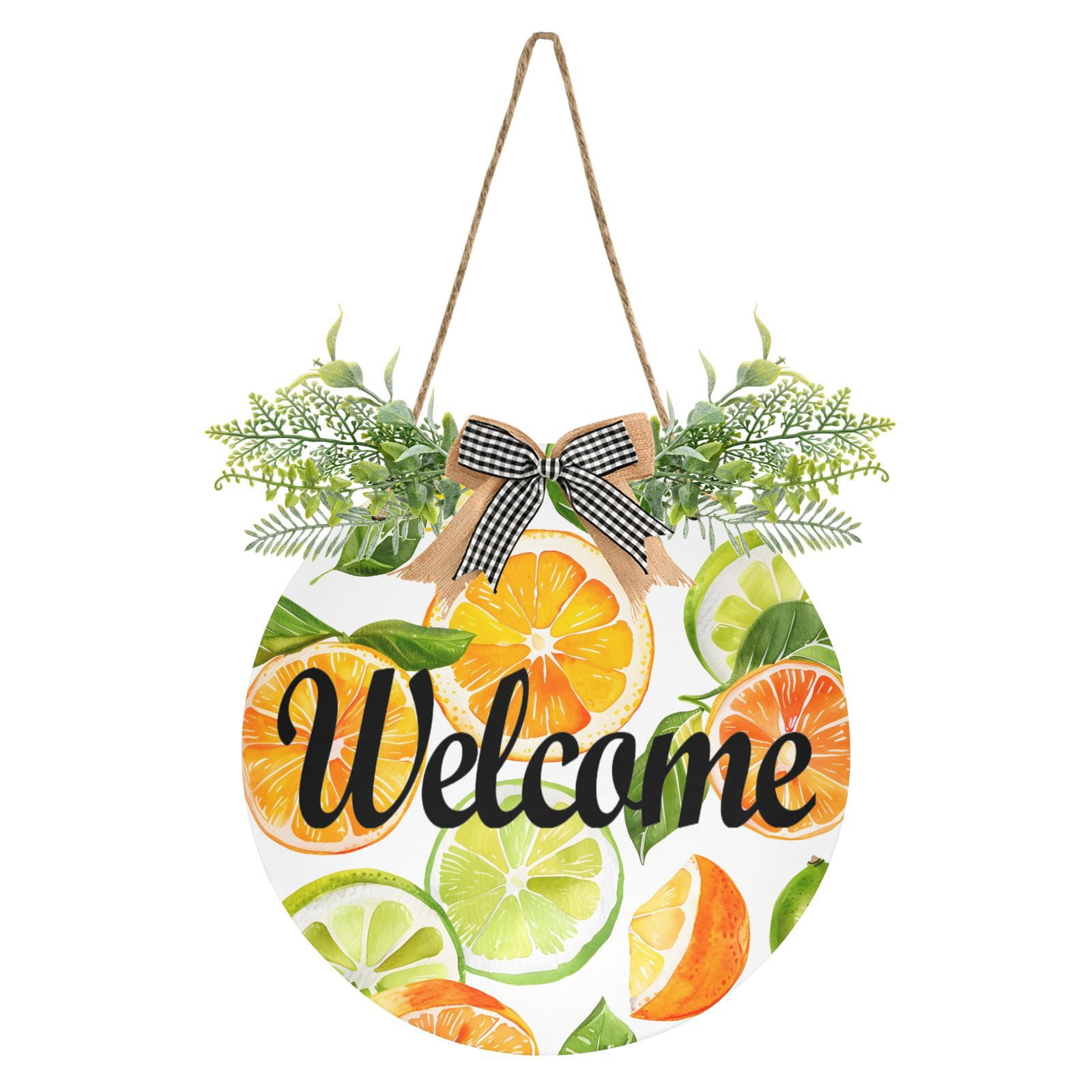 Lemon and Orange Welcome Sign for Front Door Wreath Door Sign for ...
