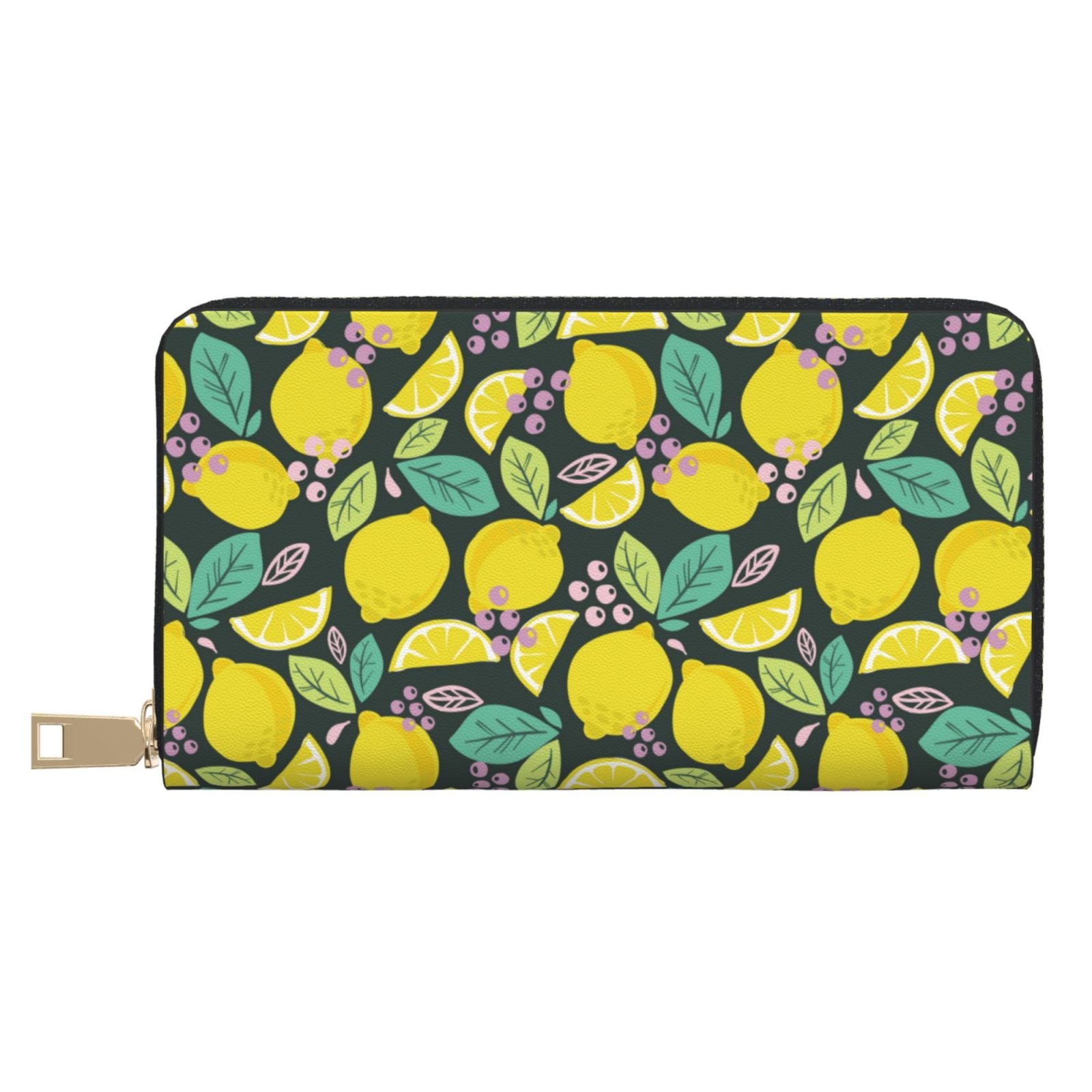 Lemon berry leaves Wallet Women, Leather Bifold Multi Card Wallet ...