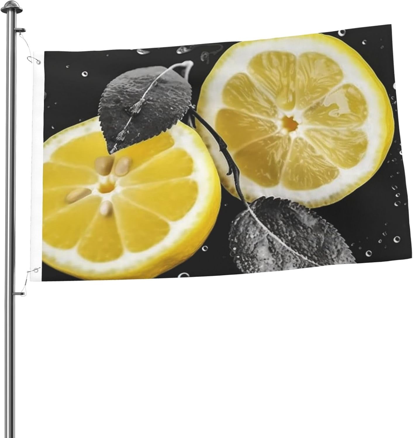 Lemon with on black and white Garden Flag Welcome Flags for Outside ...